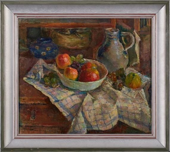 Fritz Fischer | Stillleben Früchte mit Krug und Vase | MutualArt