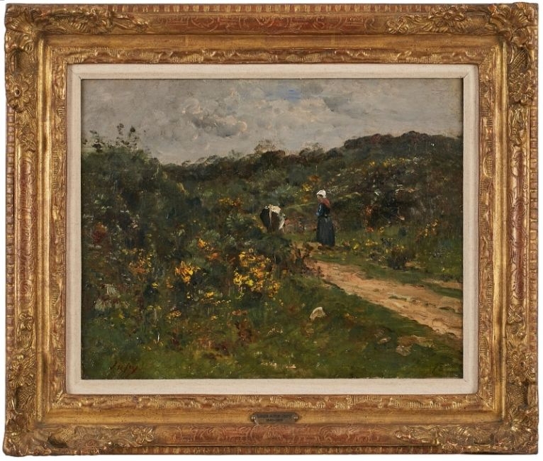 Louis-Aimé Japy | Bauernpaar in Blumenwiese | MutualArt