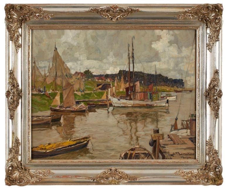 Erich Mercker | Fischerhafen an der Weichsel | MutualArt