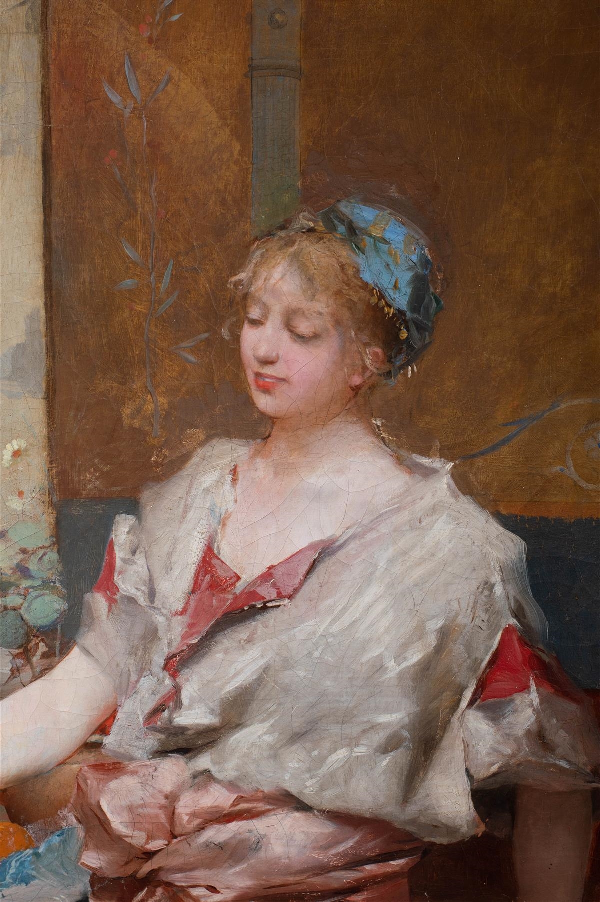 Auguste Pinchart | YOUNG WOMAN WITH CATS | MutualArt