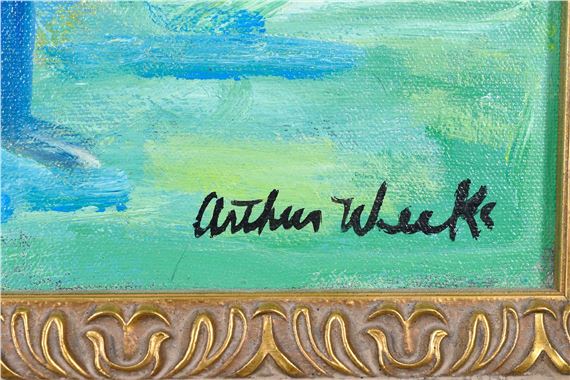 Arthur Weeks | Blue Green Landscape with Figures | MutualArt