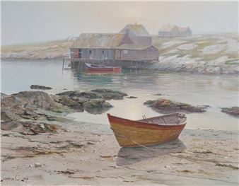 Leonard C. Lane | Sunrise over cresting waves | MutualArt