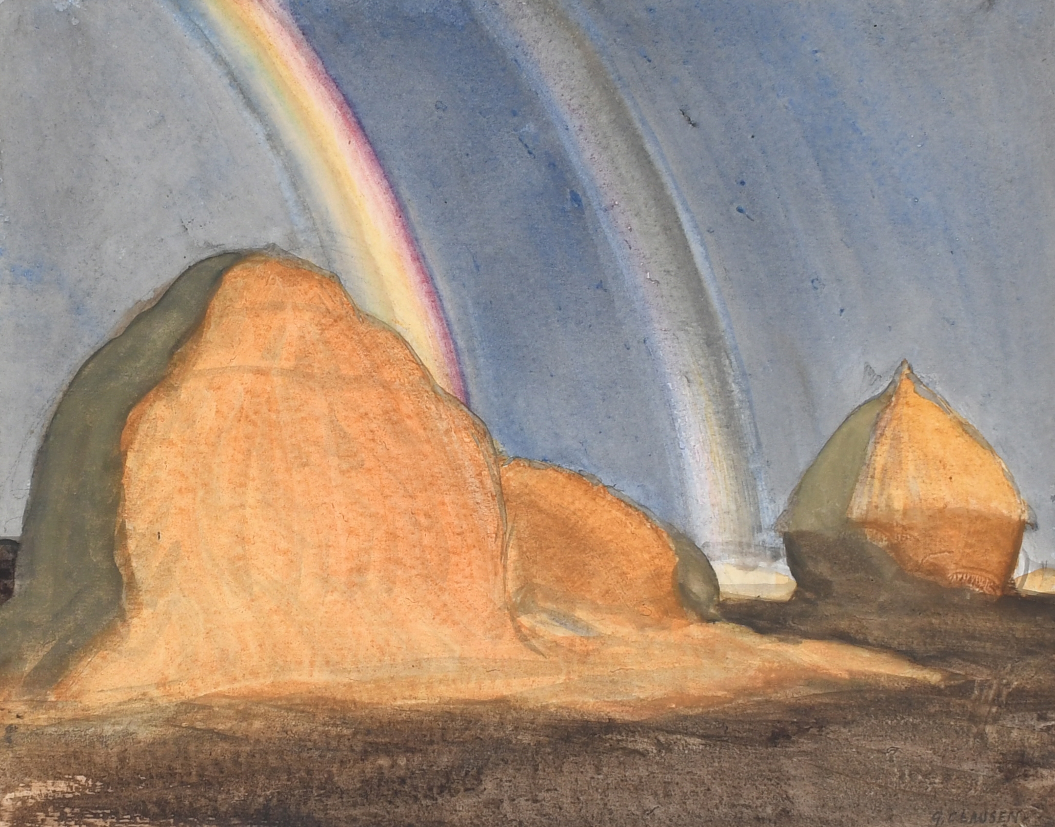 George Clausen | Watermill Under Moonlight | MutualArt