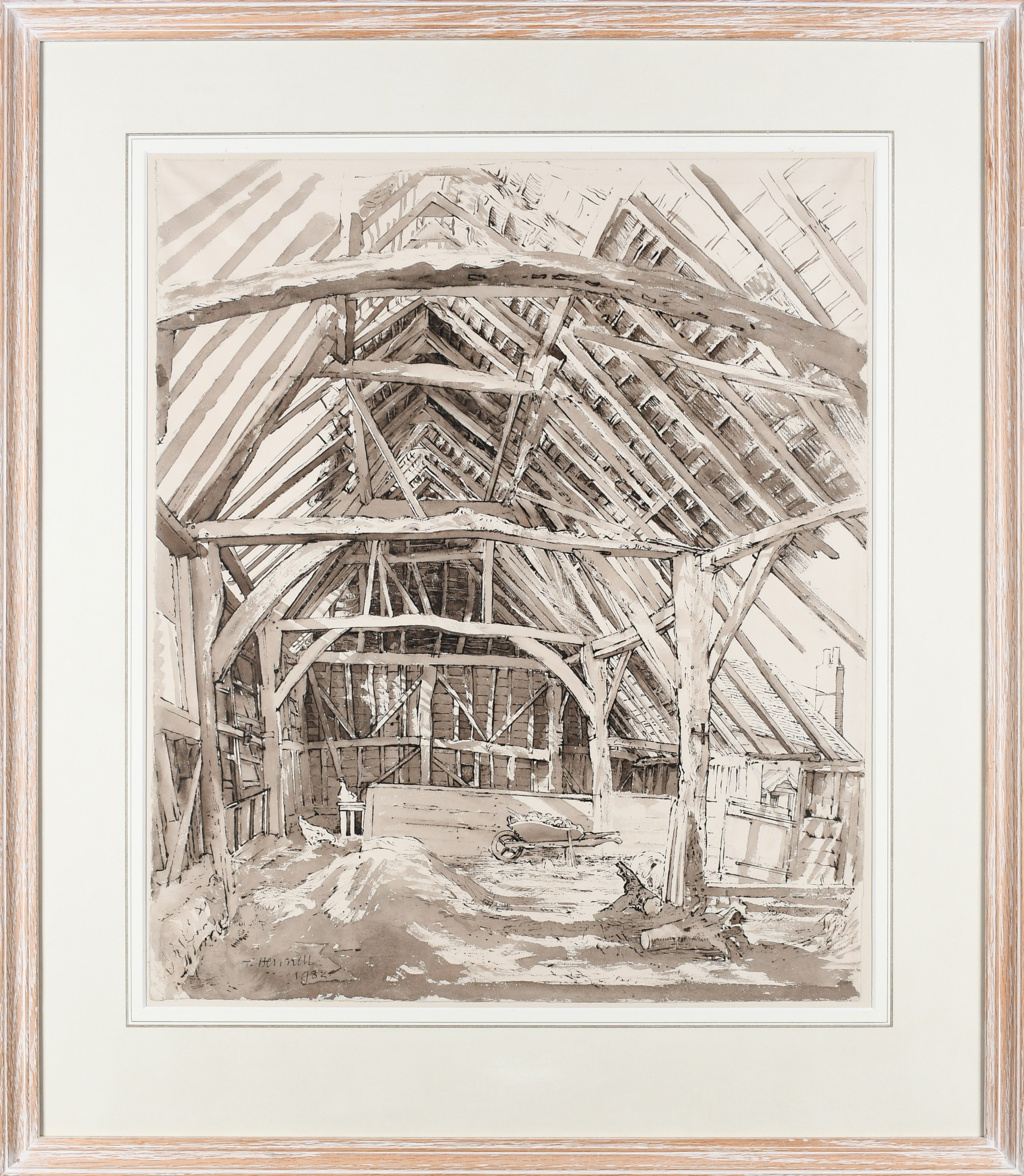 Thomas Hennell | Interior of a barn (1932) | MutualArt