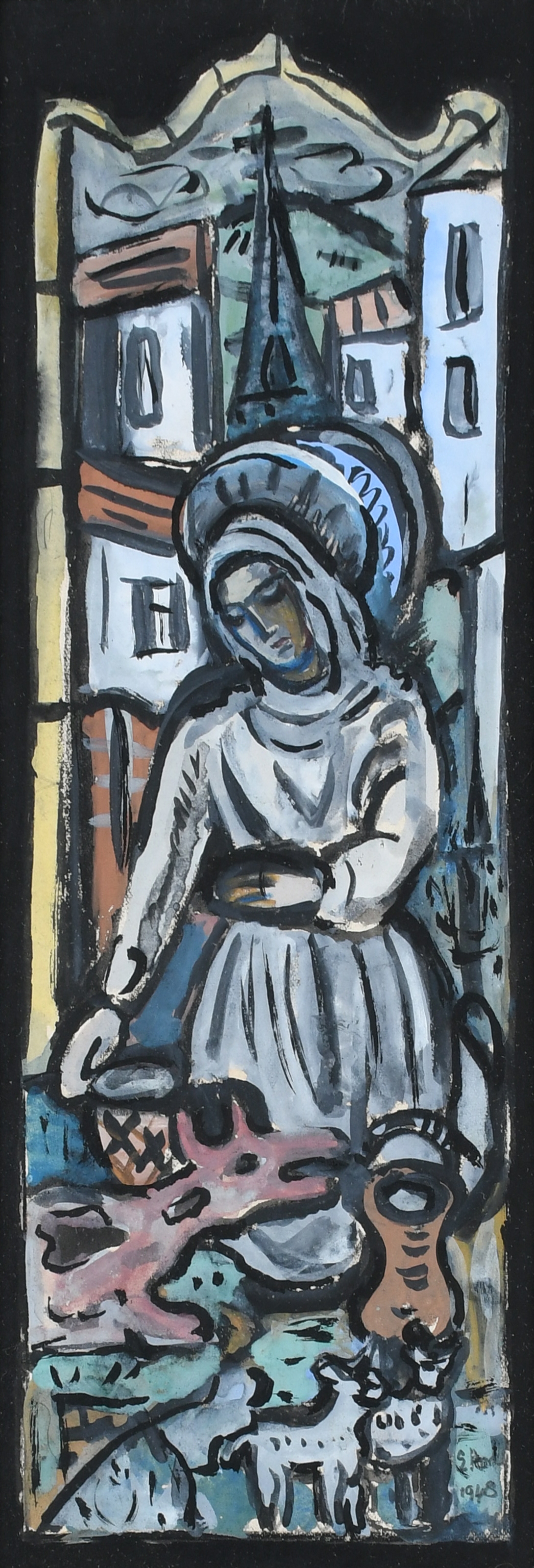 Evie Hone | Study for a stained glass window depicting St. Brigid (1948 ...
