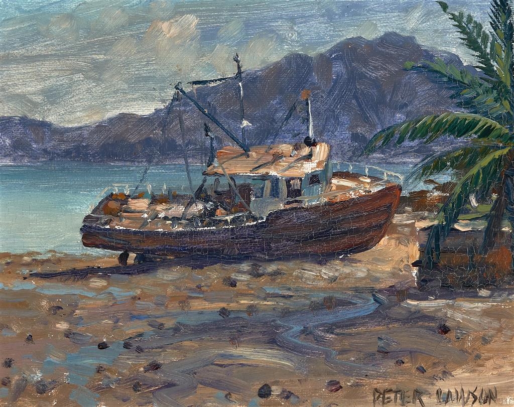 Peter Lawson | Beached FIshing Boat | MutualArt