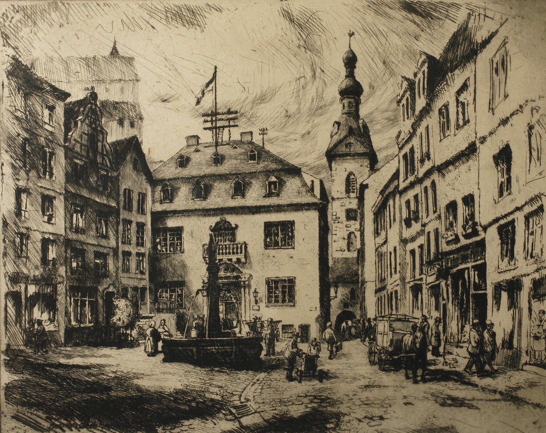 Josef Steib | Marktplatz Cochem (1957) | MutualArt