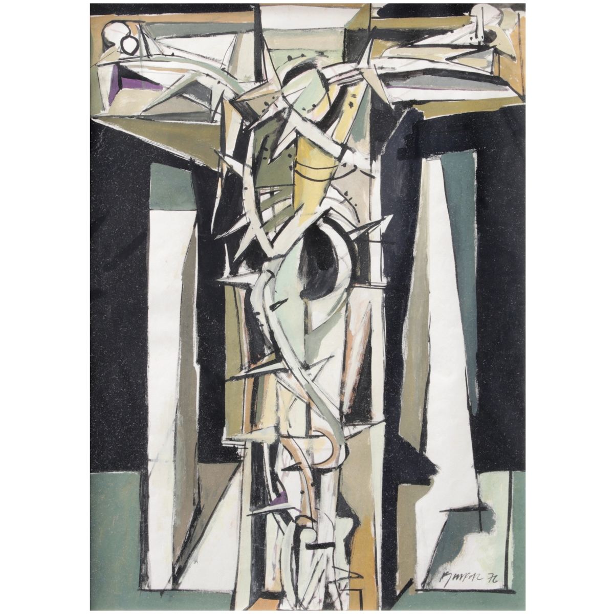 Ang Kiukok | Crucifixion Cat #38 (1976) | MutualArt
