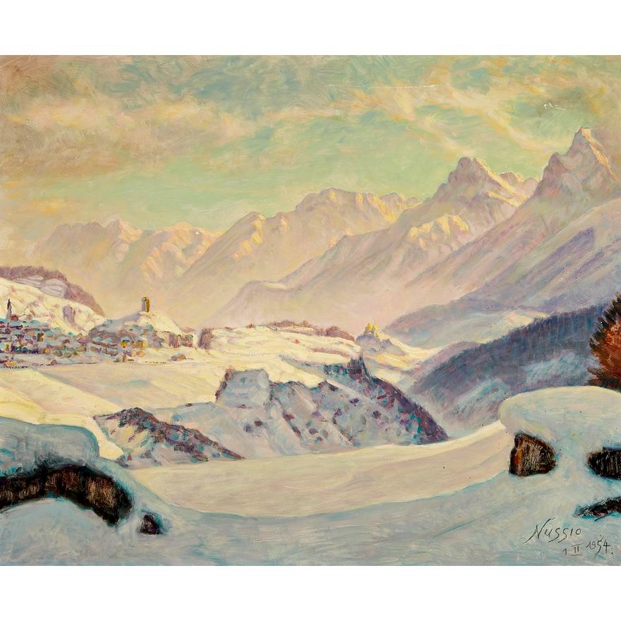 Oscar Nussio | Blick nach Tarasp (1954) | MutualArt