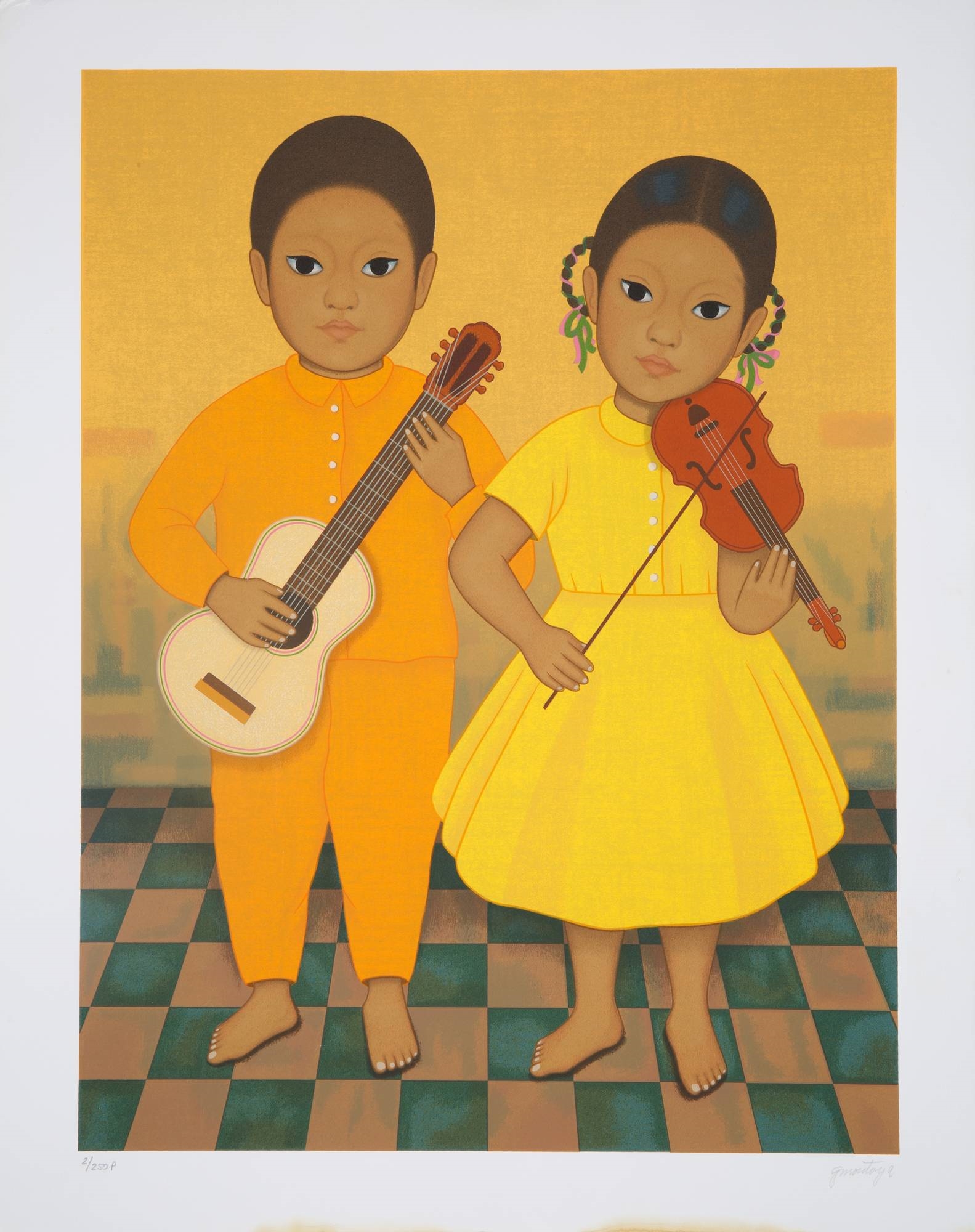 Gustavo Montoya | A PAIR OF SCREEN PRINTS FROM THE SERIES NINOS ...