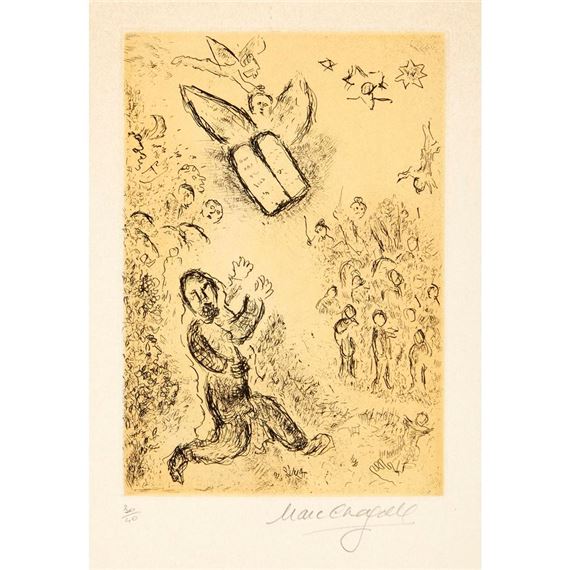 Chagall Marc | Moses empfängt die Gesetzestafeln | Artwork performance ...