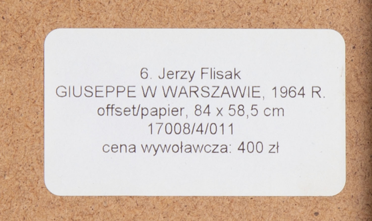 Jerzy Flisak | GIUSEPPE W WARSZAWIE (1964) | MutualArt