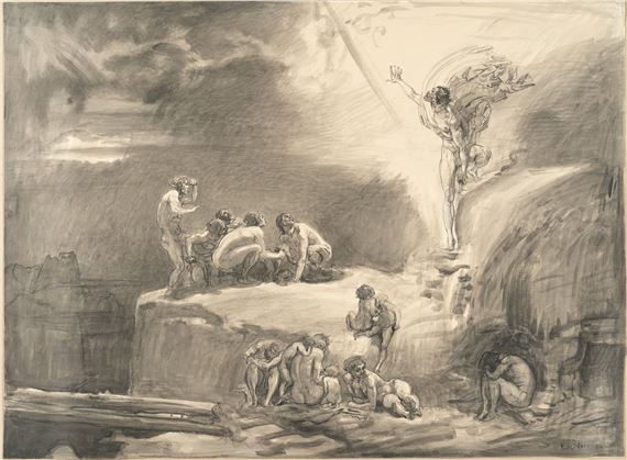 Rudolf Jettmar | Prometheus bringing fire to mankind (1916) | MutualArt