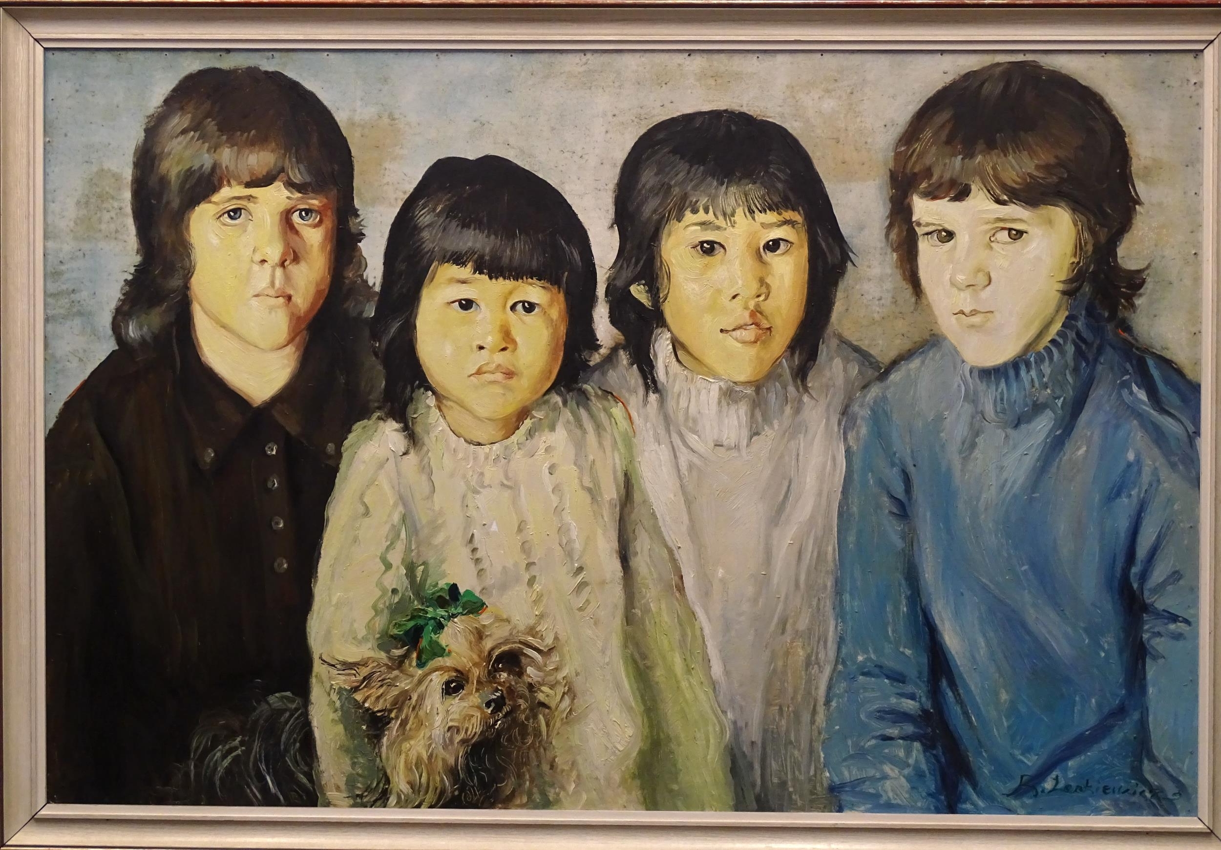 Robert Lenkiewicz | FAMILY PORTRAIT OF FOUR CHILDREN, ONE HOLDING A ...