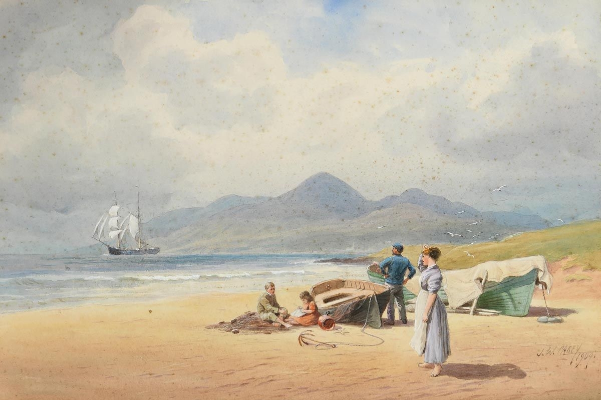 Joseph William Carey | Family on Beach at Ballykinlar with Newcastle ...