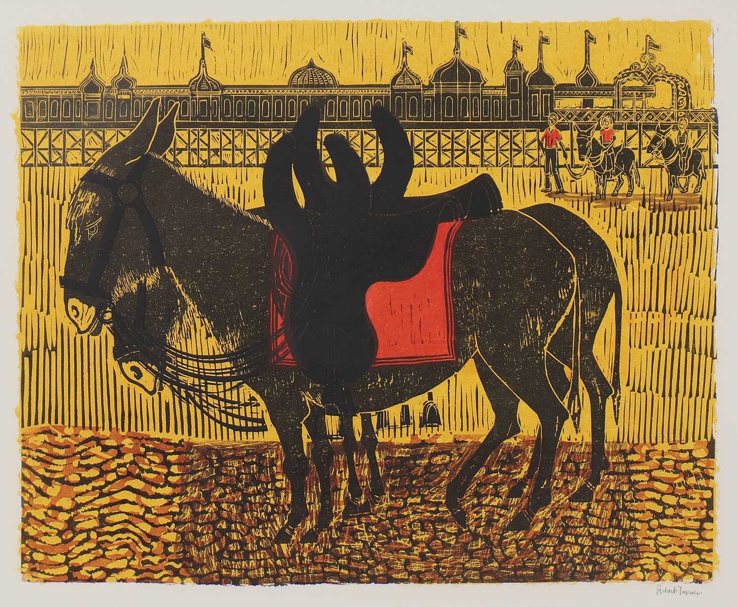 Robert Tavener | Donkeys and Pier | MutualArt