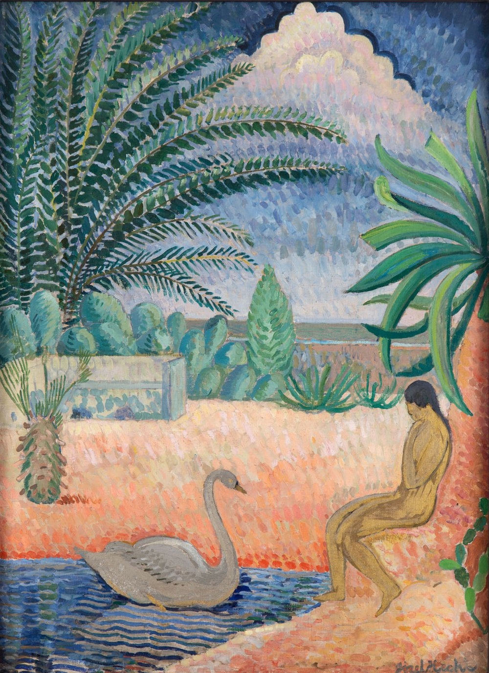 Joseph Hecht | Leda z łabędziem (Circa 1925) | MutualArt