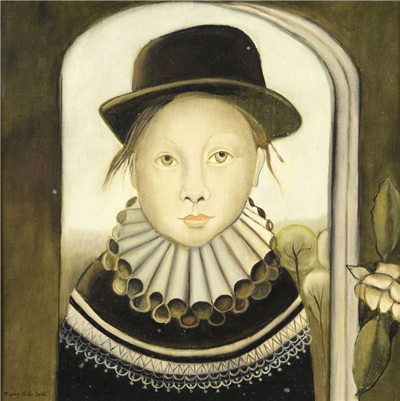 Marie Dahl | Portrait of a young girl with a hat | MutualArt