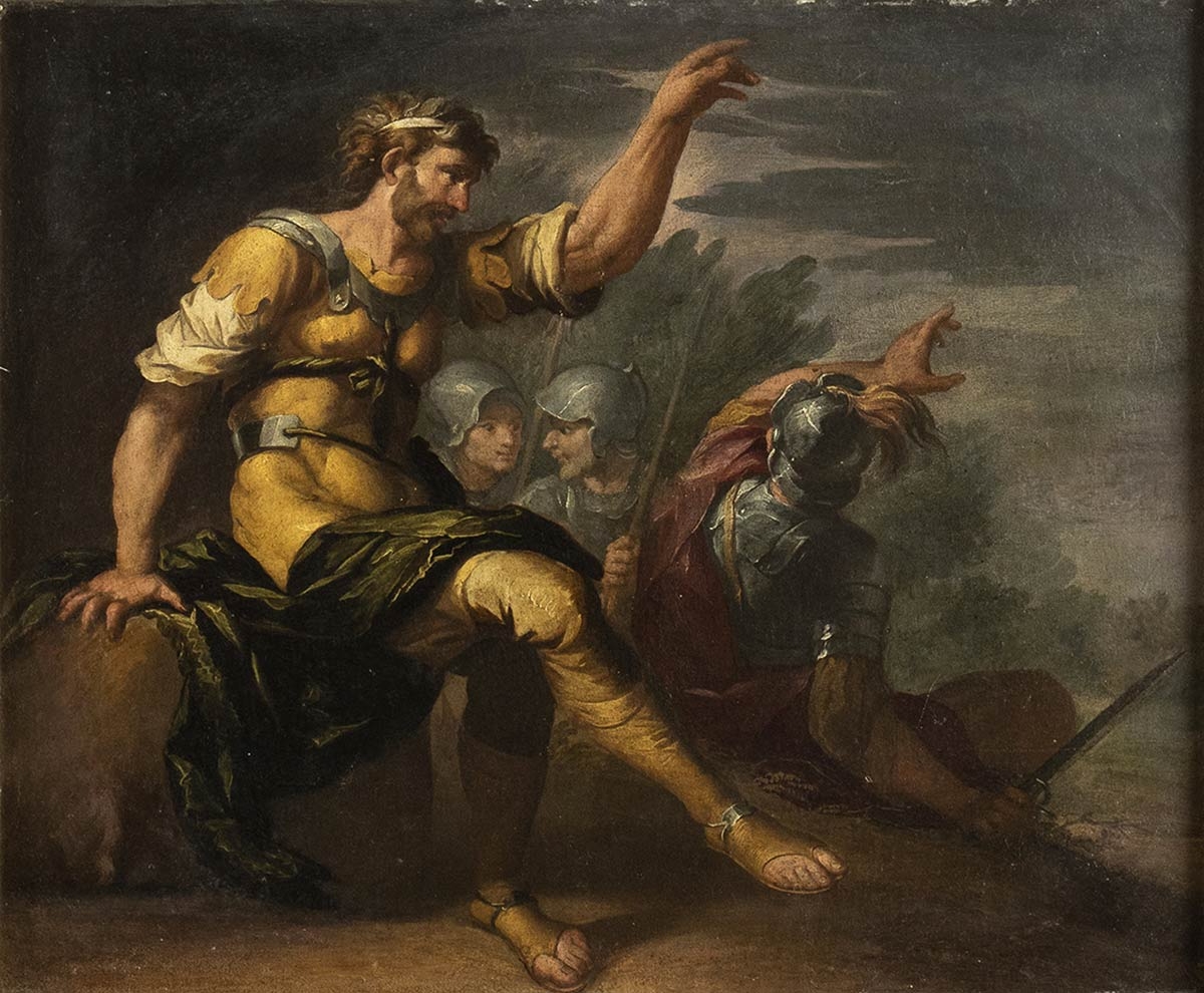 Roman School, 17th Century | Commander with resting soldiers | MutualArt