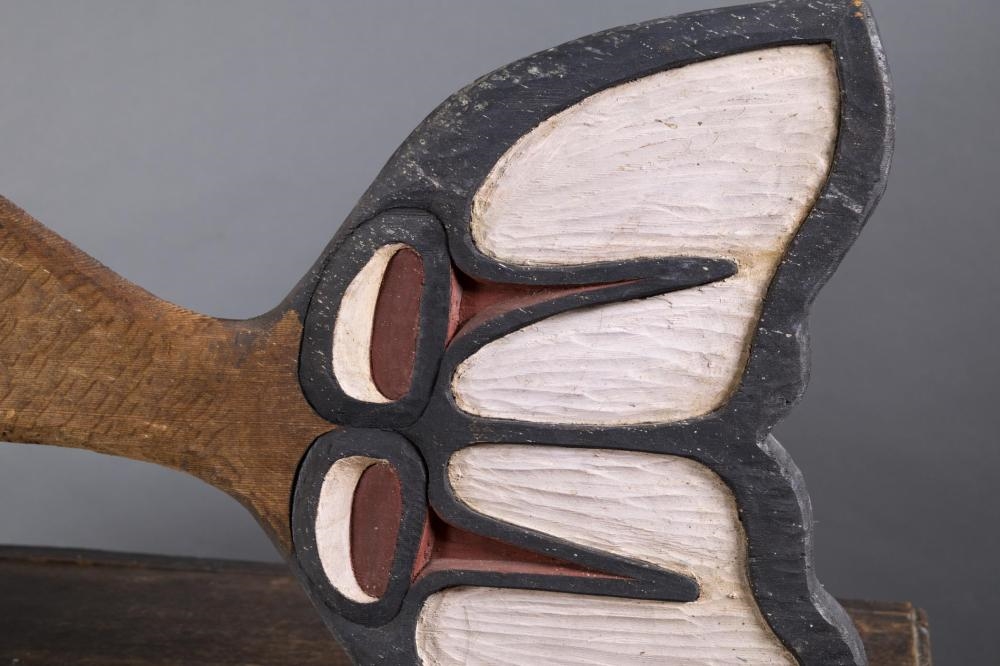 FREDERICK WILHELM BILL NEIDINGER | a 2-sided carving of a stylized orca ...