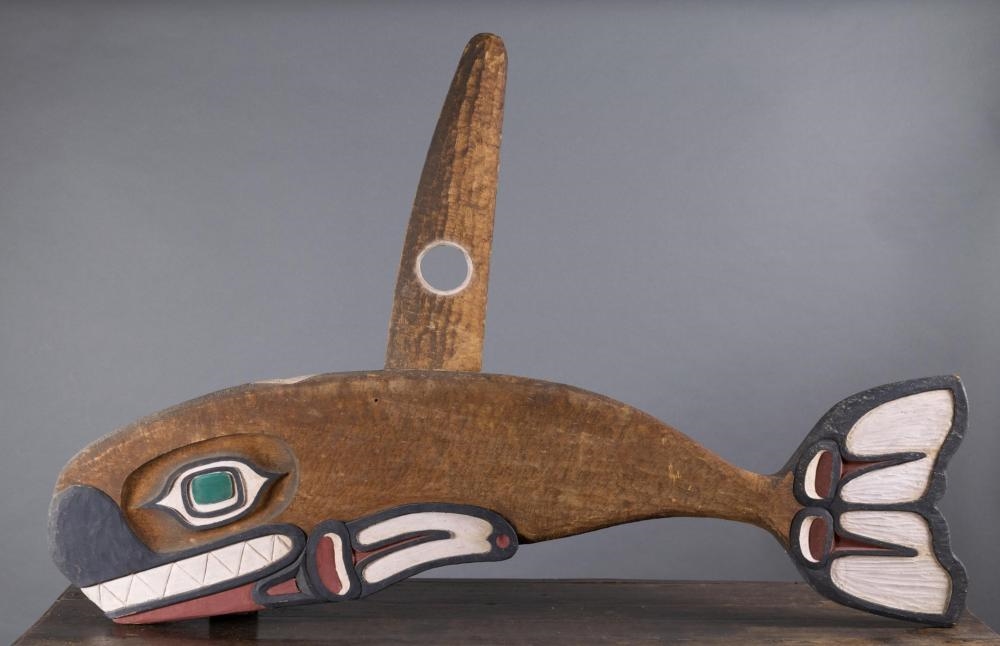 FREDERICK WILHELM BILL NEIDINGER | a 2-sided carving of a stylized orca ...