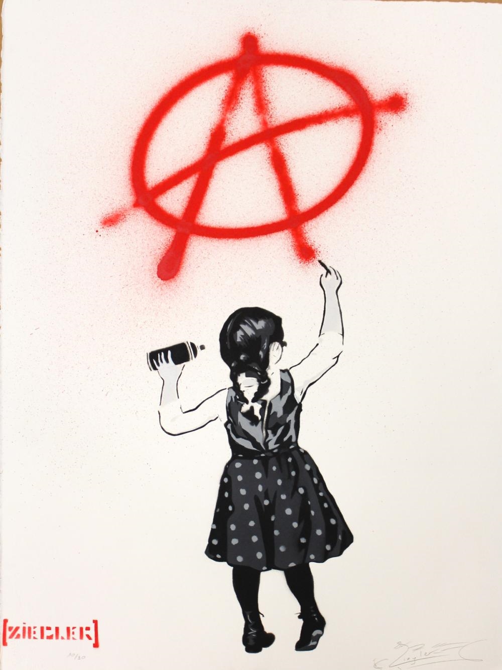 Ziegler-t | child drawing an anarchy symbol | MutualArt