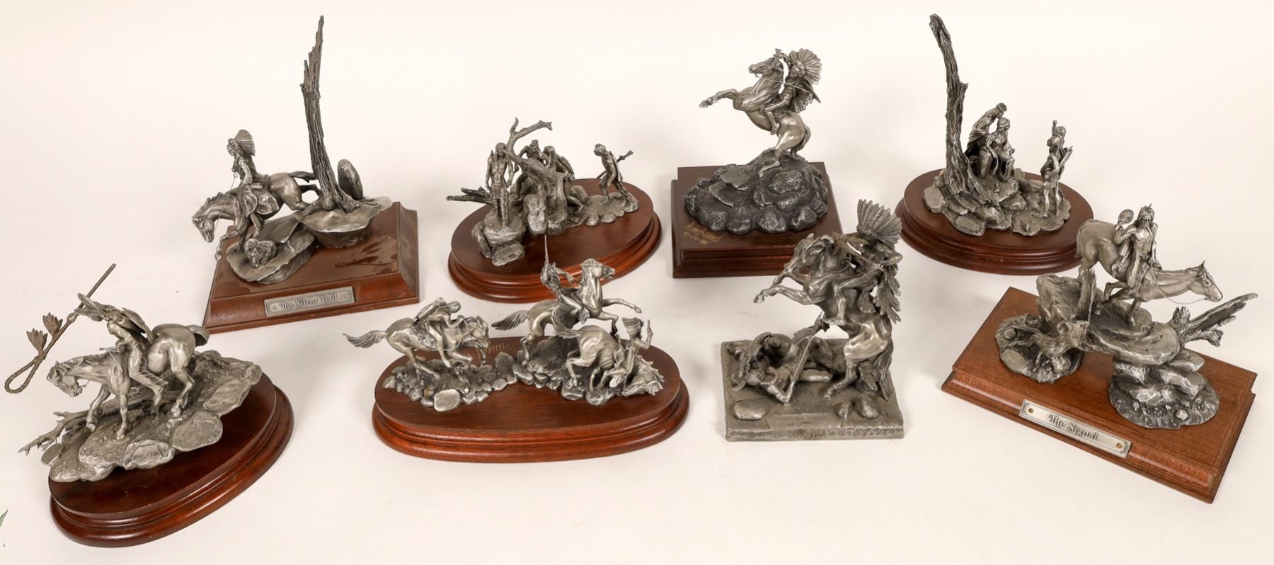 Donald Jack Polland | Group of Chilmark Indian sculptures in pewter ...