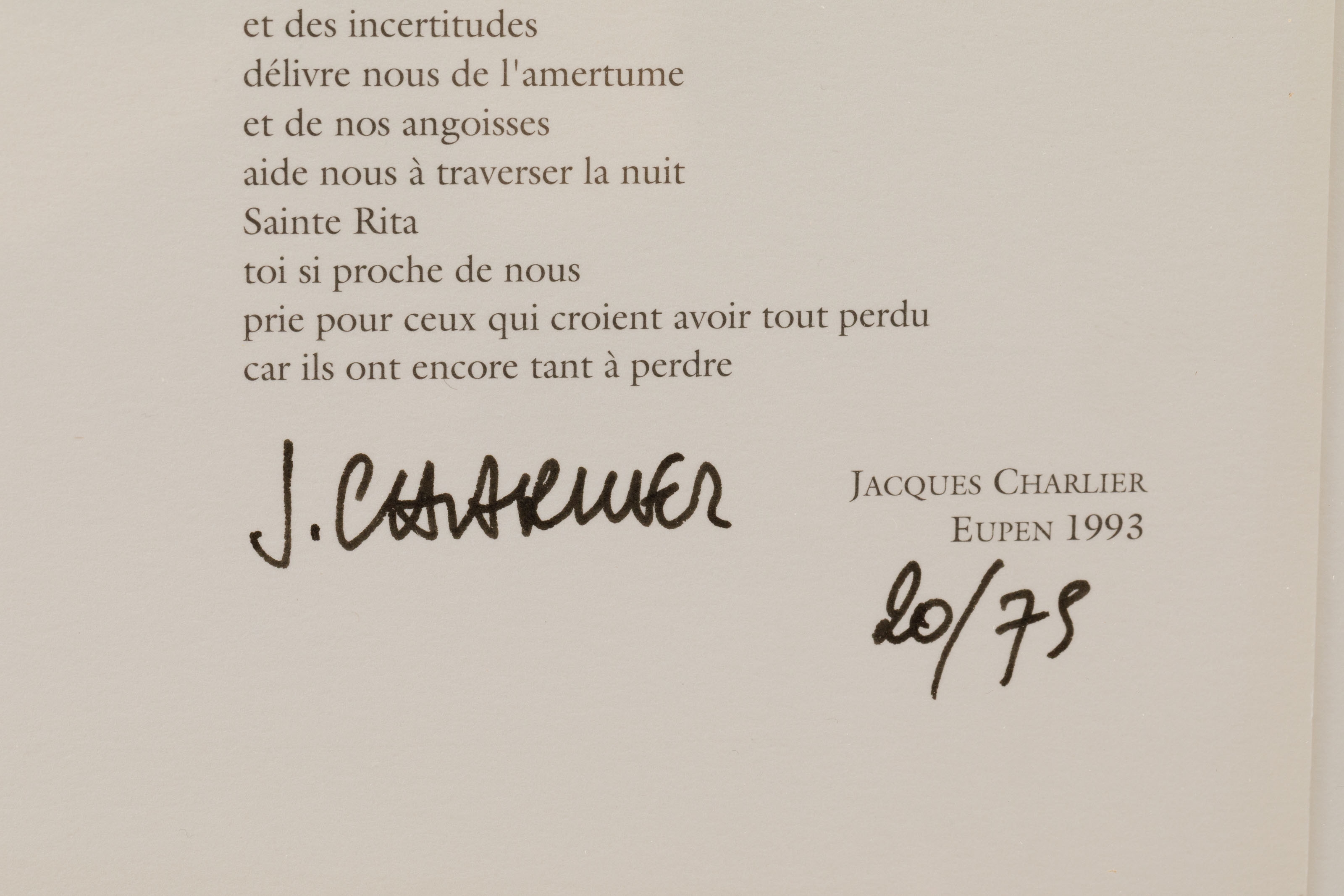 Jacques Charlier | 'Gebed van de hopelozen', 1993 (1993) | MutualArt