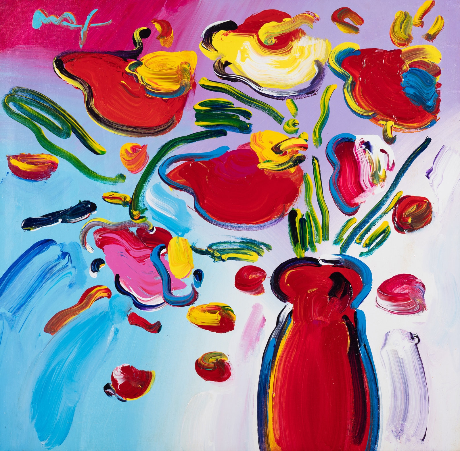 Peter Max | Vase of Flowers Series 60 Ver. VII) (2007) | MutualArt