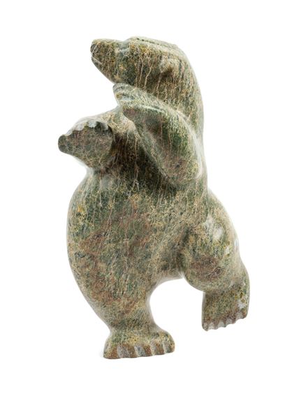 Enook Manomie | Dancing Bear Serpentine Stone Carving | MutualArt