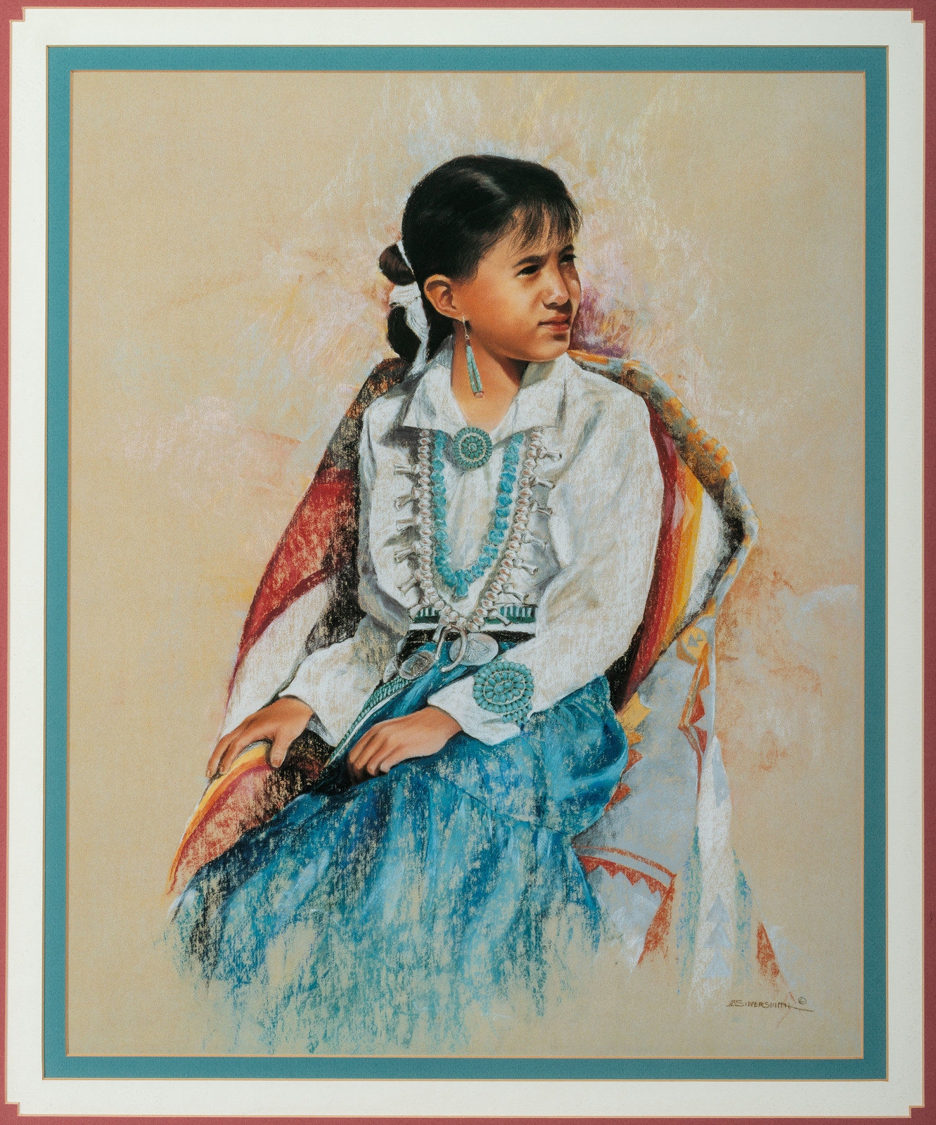 Mark Silversmith | untitled, girl wearing squash blossom | MutualArt