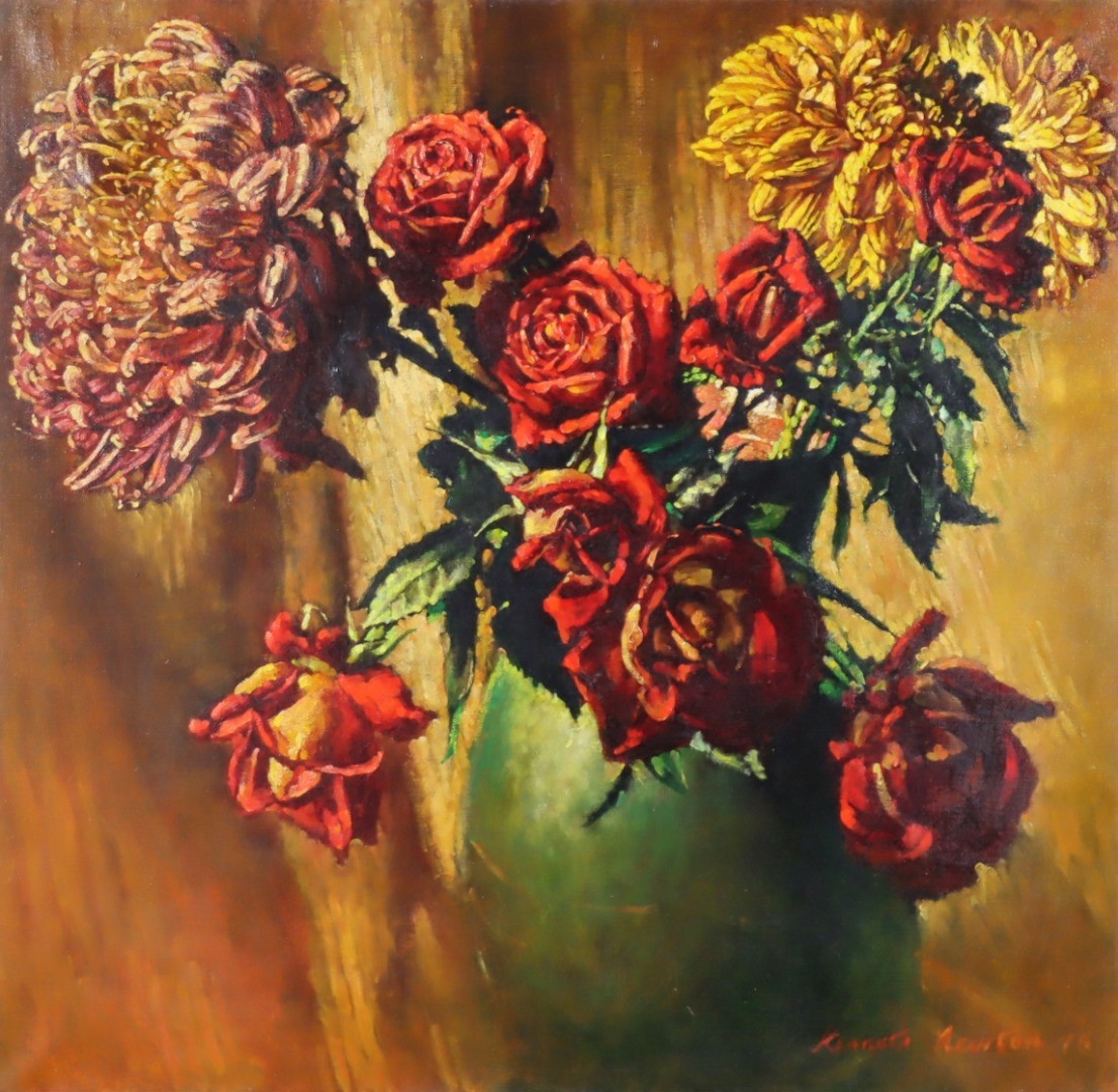 Kenneth Newton | Chrysanthemums and Roses (1976) | MutualArt
