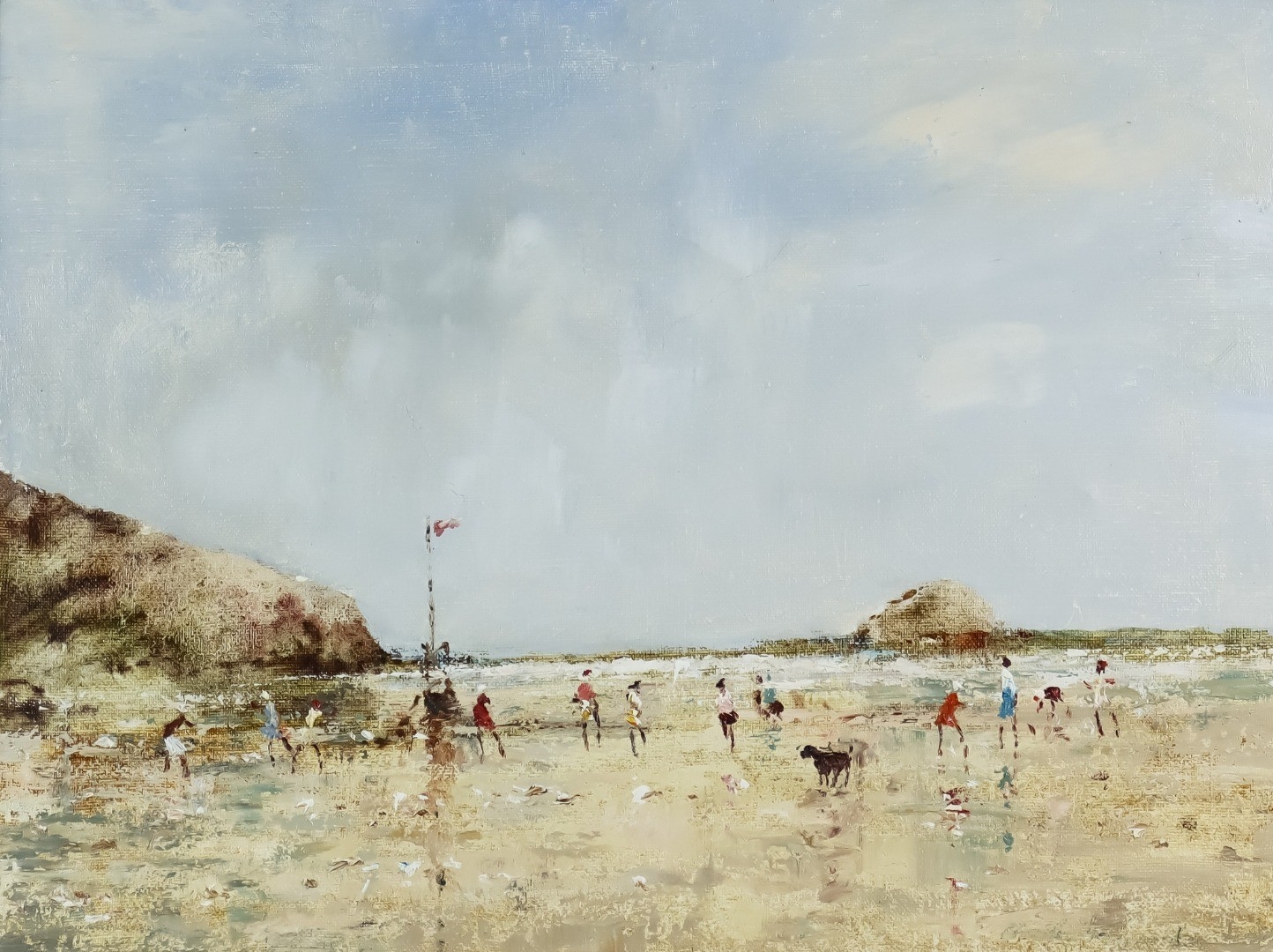 Kenneth Newton | Beach scene with figures | MutualArt