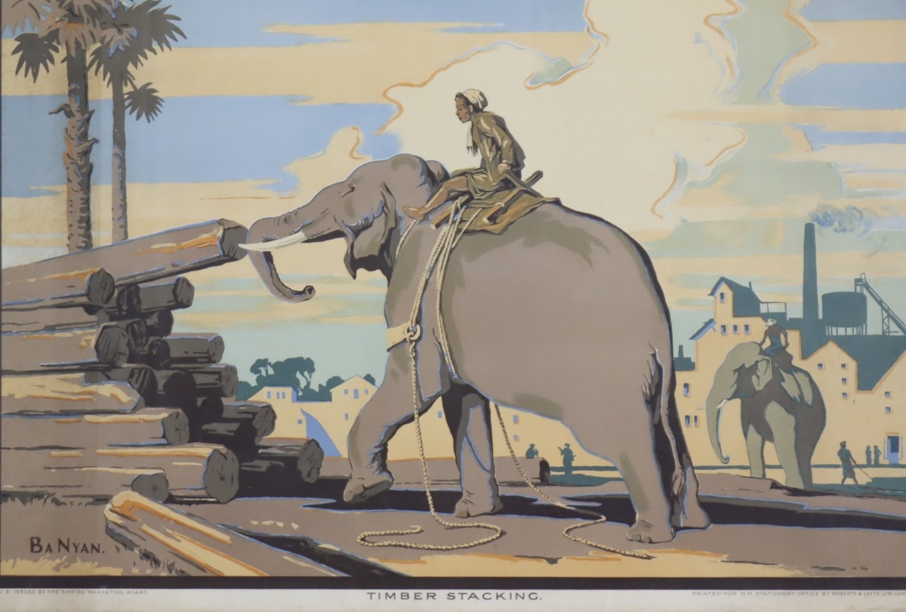 U Ba Nyan | Timber Stacking (Circa 1935) | MutualArt