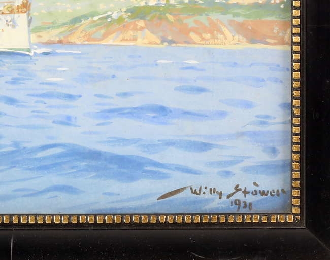 Willy Stöwer | seascape with yachts and ocean liner to foreground (1931 ...