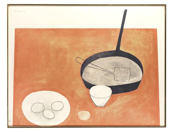William Scott | Still Life with Frying Pan and Eggs (1973) | MutualArt