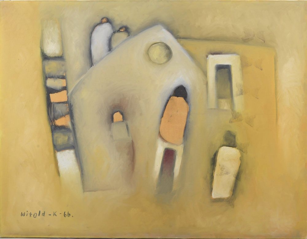 Witold Kaczanowski | Composition on yellow background. (1966) | MutualArt