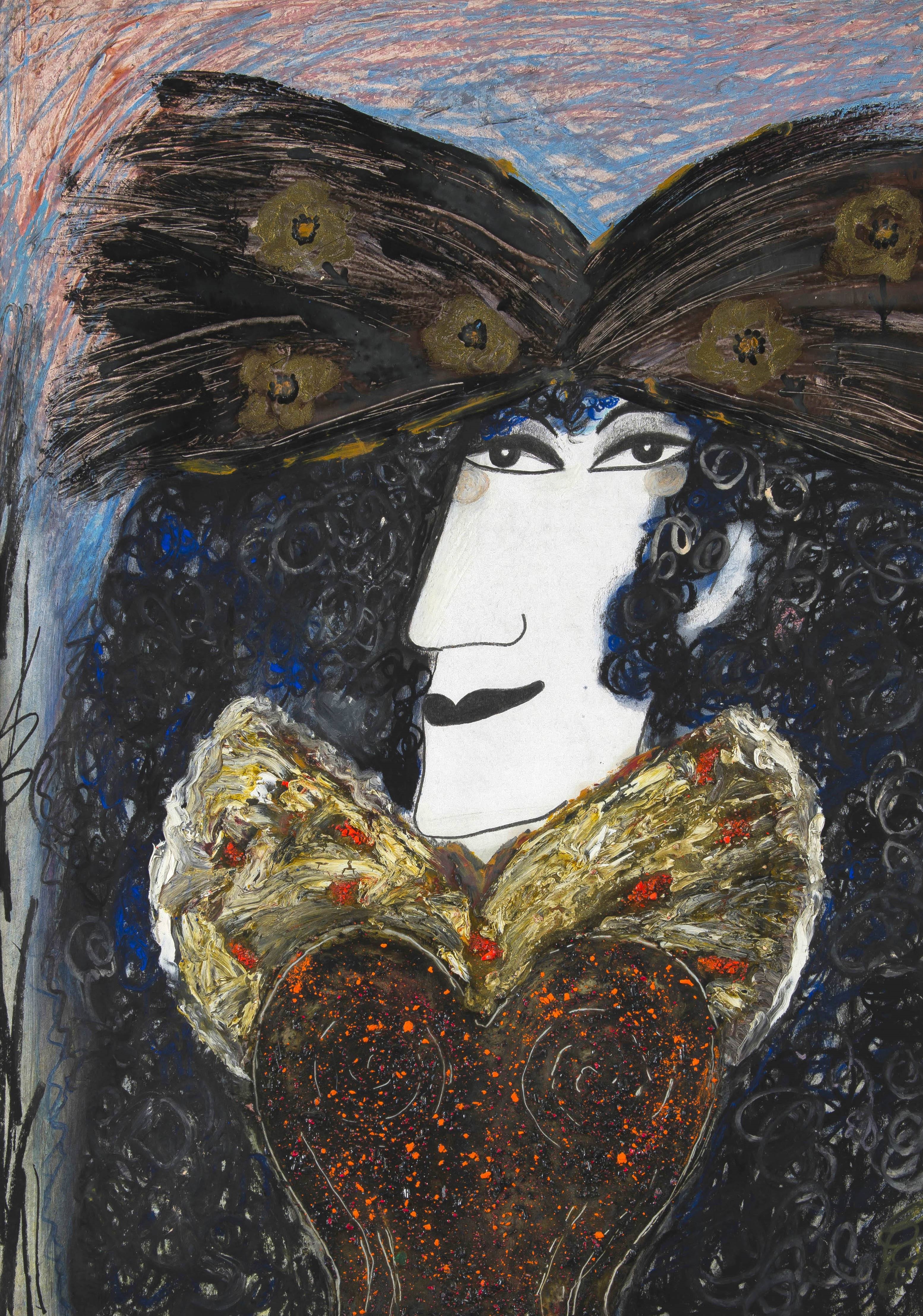 Nina Romm | Portrait of a Lady with a Bow | MutualArt