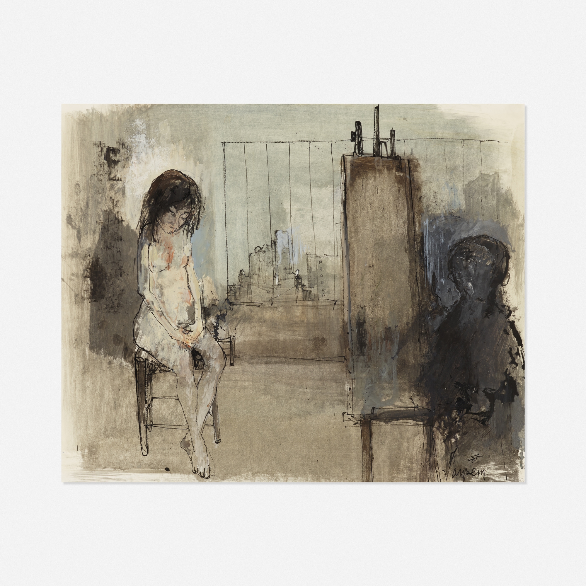 Jean Jansem | Le peintre et son modèle | MutualArt