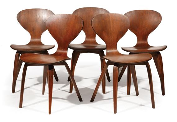 Norman Cherner | Five Norman Cherner for Plycraft Chairs | MutualArt