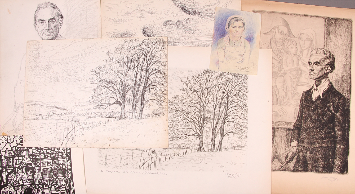 Maurice Wery | Lot de 7 dessins originaux et 21 gravures | MutualArt