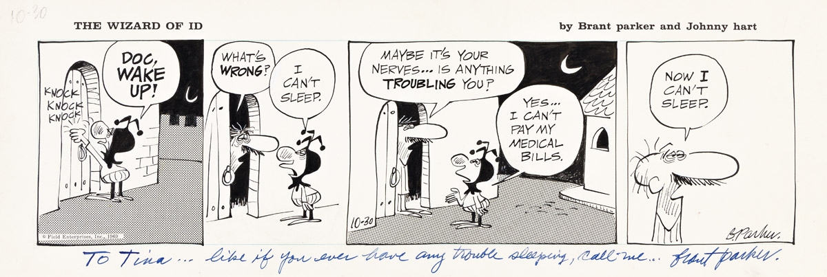 Johnny Hart | Two The Wizard of ID daily comic strips. | MutualArt