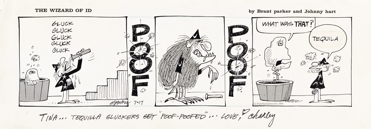 Johnny Hart | Two The Wizard of ID daily comic strips. | MutualArt