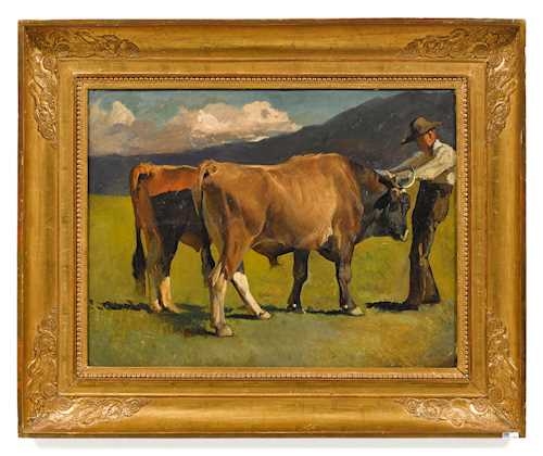 Albert Lugardon | Peasant with two cattle | MutualArt