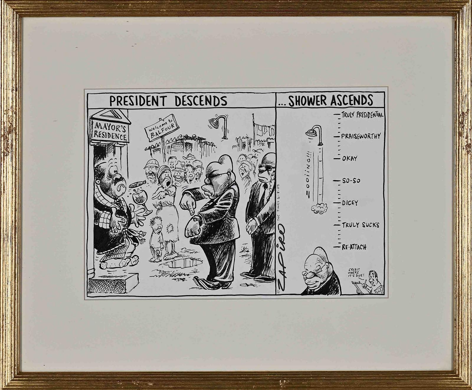 Jonathan Shapiro | President Descends, Shower Ascends | MutualArt