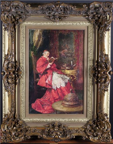Andrea Landini | Cardinal à la lecture | MutualArt
