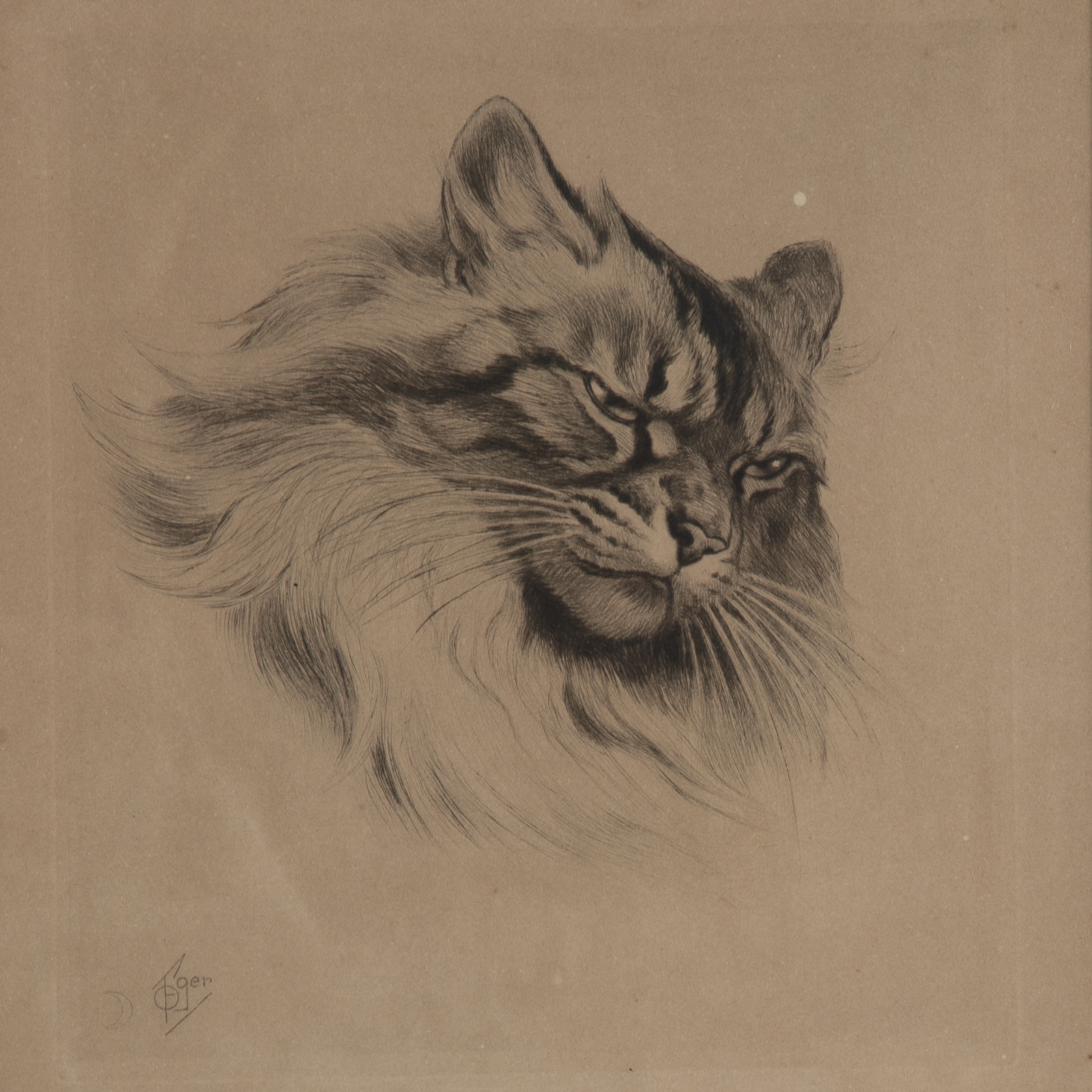 Ferdinand Oger | Three Cat Etchings | MutualArt