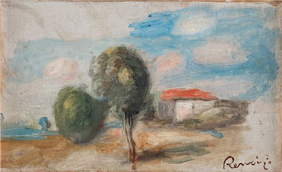 Pierre-Auguste Renoir | Landscape study with trees and a house (1898 ...