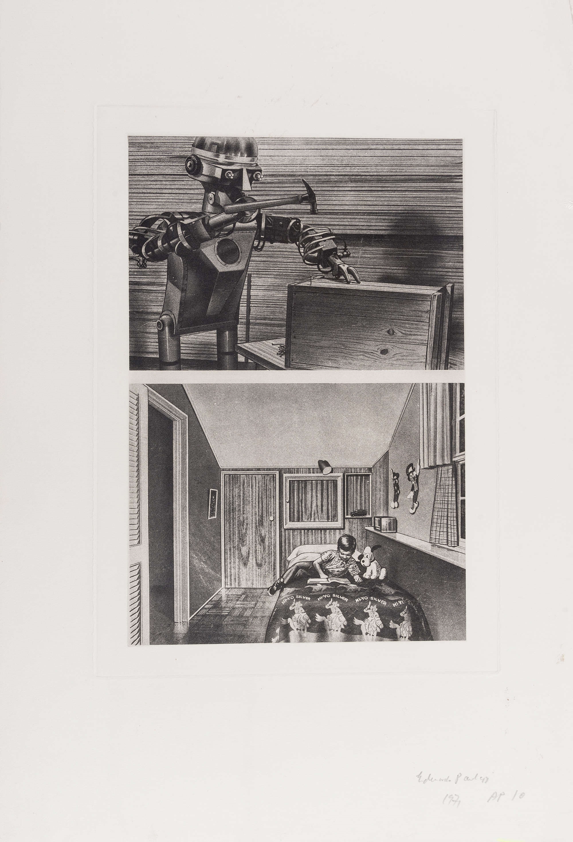 Eduardo Paolozzi | Cloud Atomic Laboratory. Garco Robot Nailing a ...