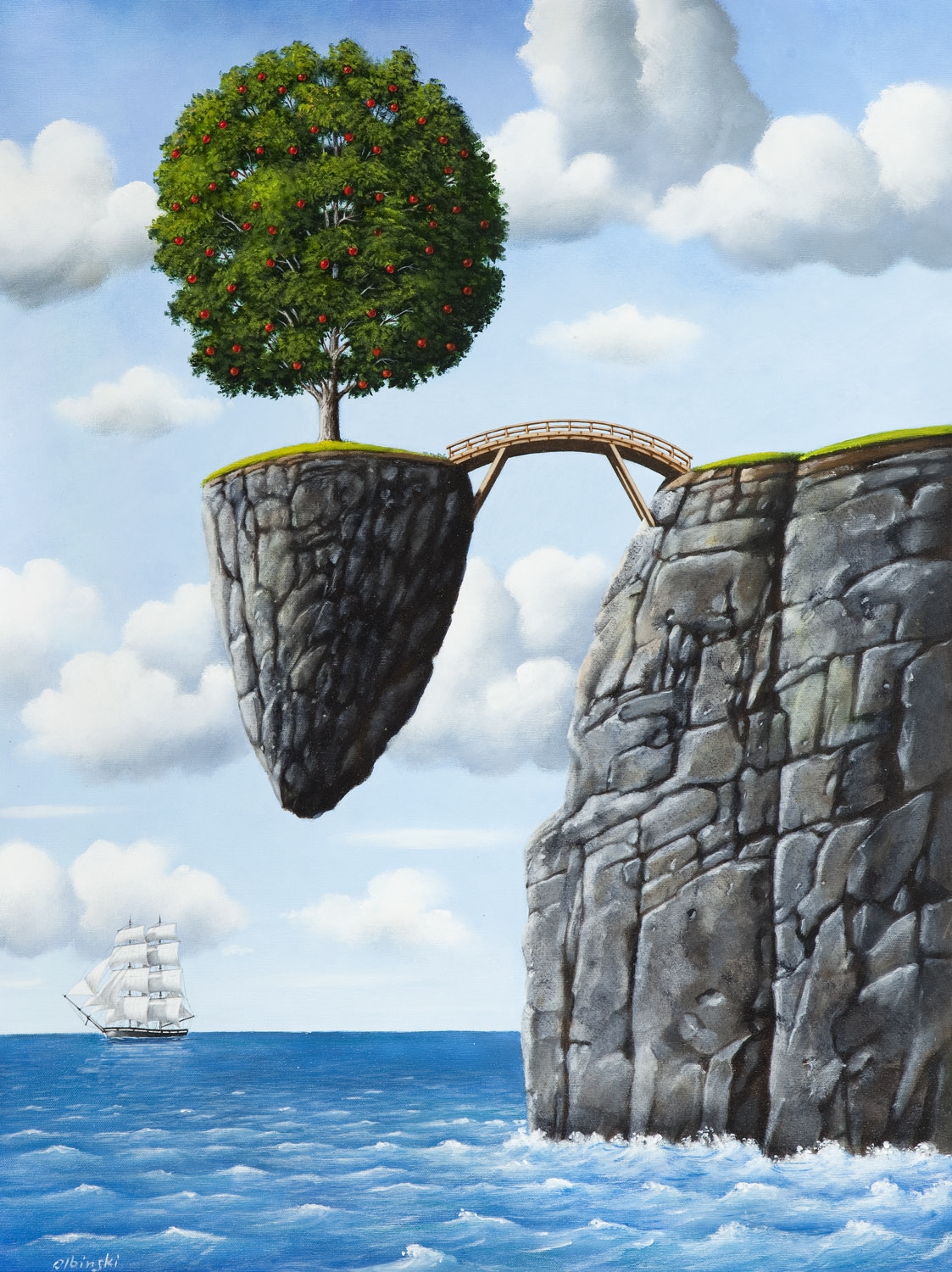 Rafal Olbinski | The reconstruction of a dream | MutualArt